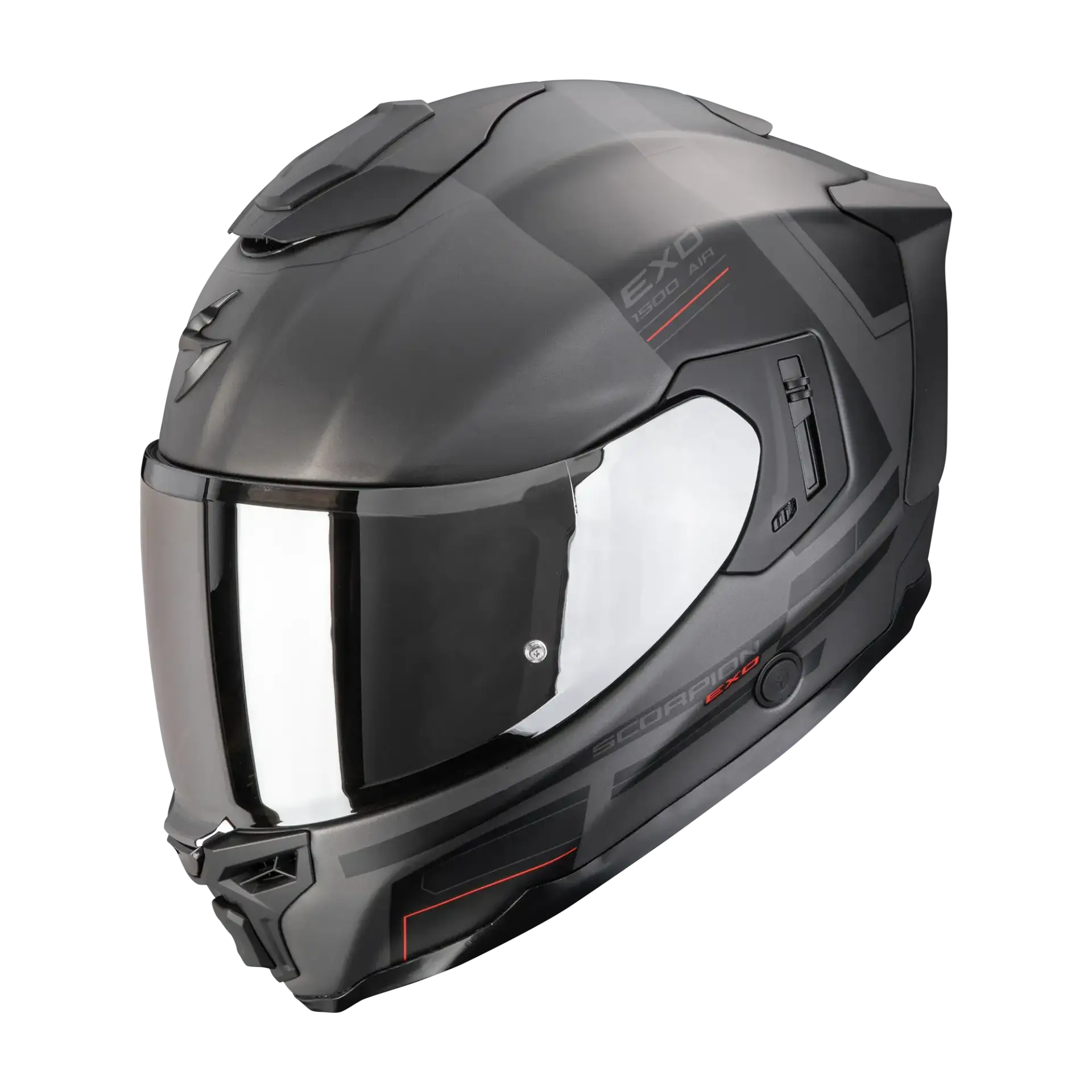 Scorpion EXO-1500 Dual Silver Matt Black Red - Vespucci